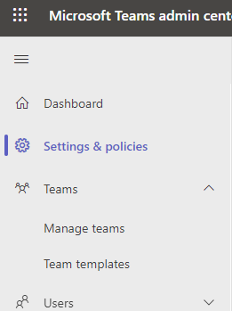 Teams Admin Center missing Menu Items - Microsoft Q&A