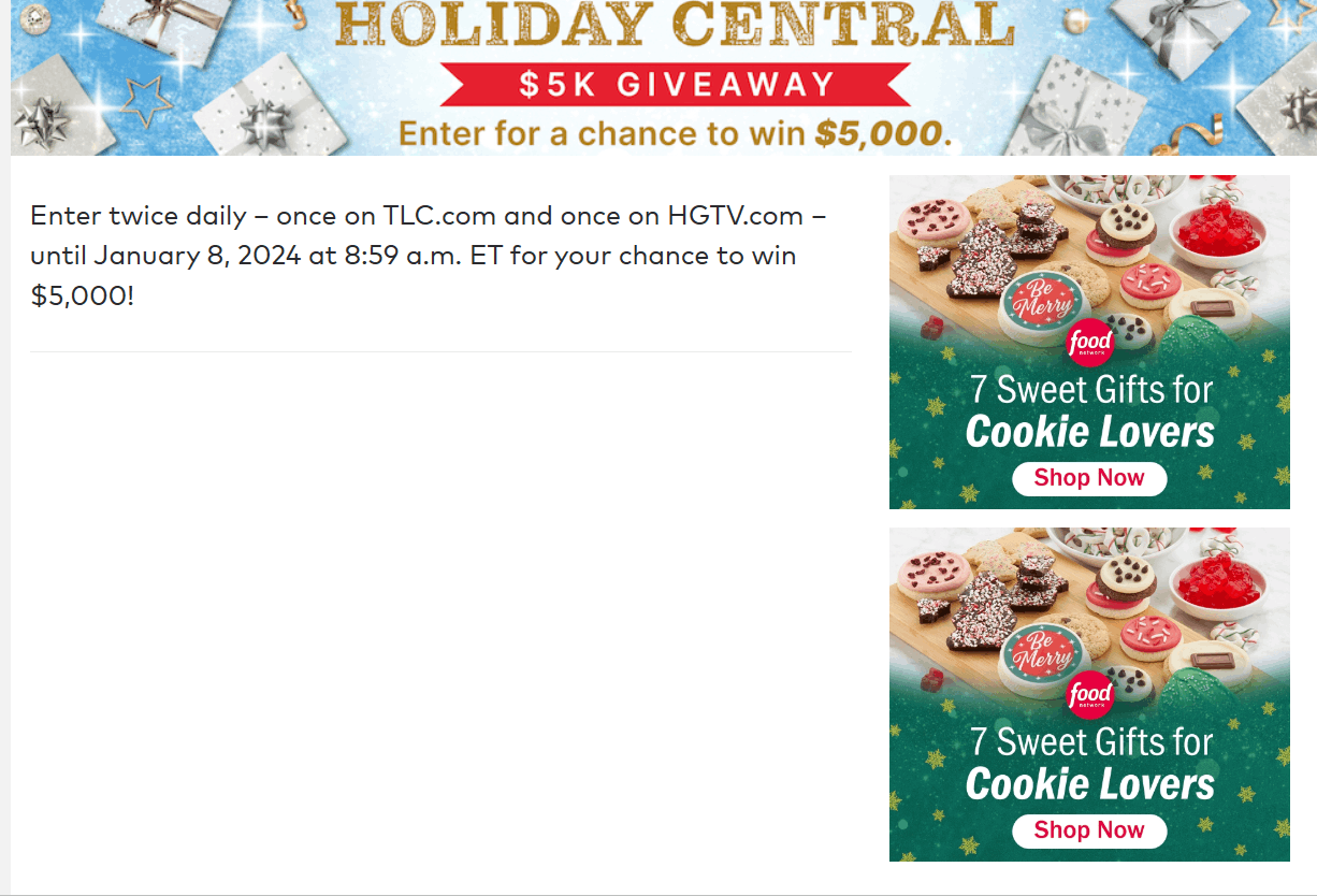 When I load the hgtv sweepstakes web site the sites load but the ...