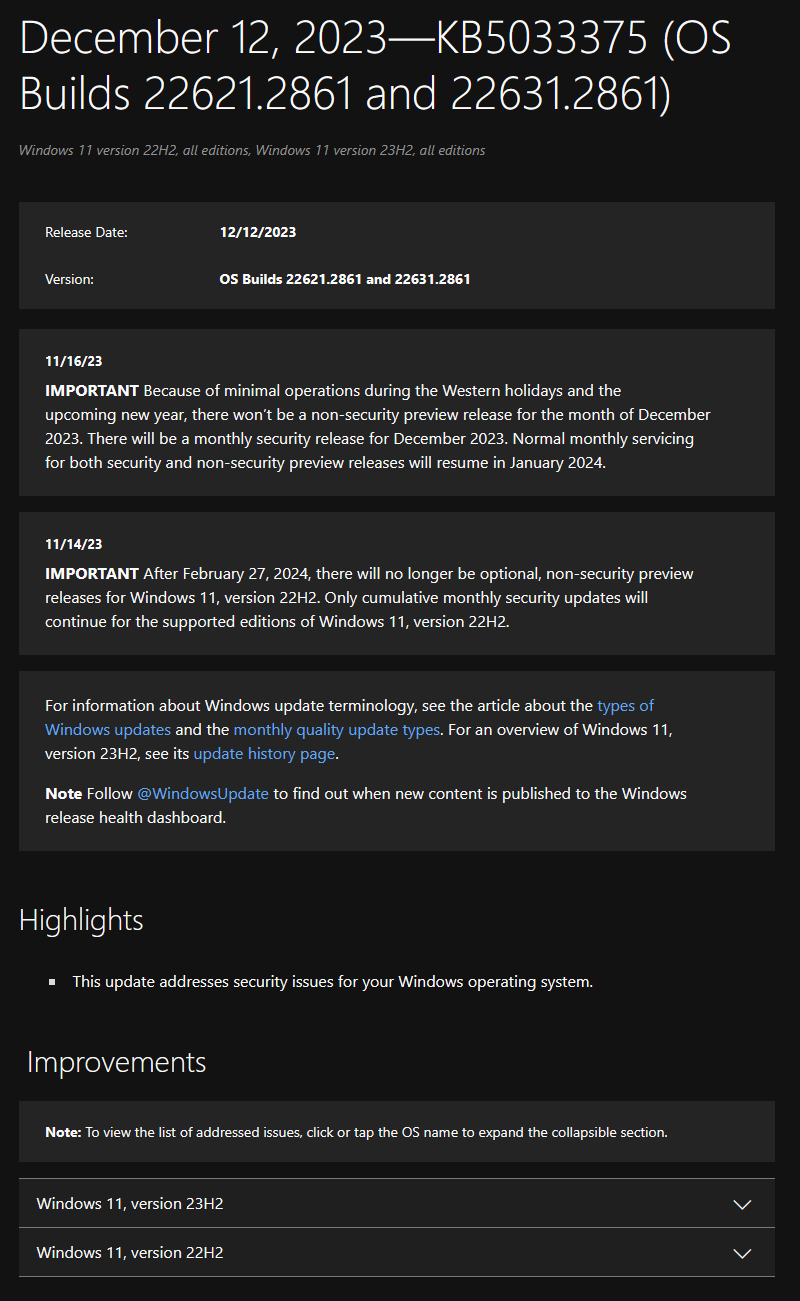 2023-12 Cumulative Update for Windows 11 Version 23H2 for x64-based ...