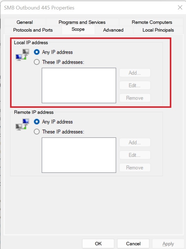 Can i exclude set of IP Address range from the Windows Firewall Rule? - Microsoft Q&A