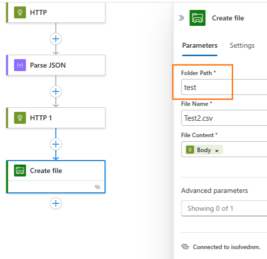 How to configure Folder Path in "Create File" step? - Microsoft Q&A
