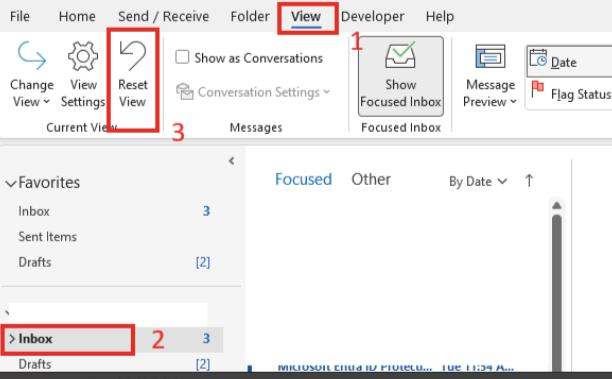 outlook changed views on its own and i can't get it back to how it was ...