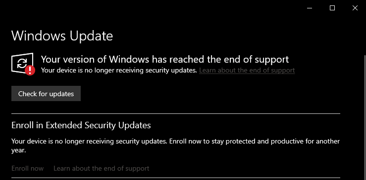 How to prevent the enroll in extended security updates for windows 10 ...