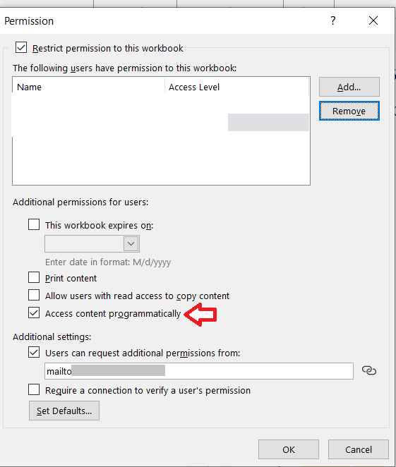 Programmatically read restricted excel file - Microsoft Q&A Programmatically read restricted excel file - Microsoft Q&A