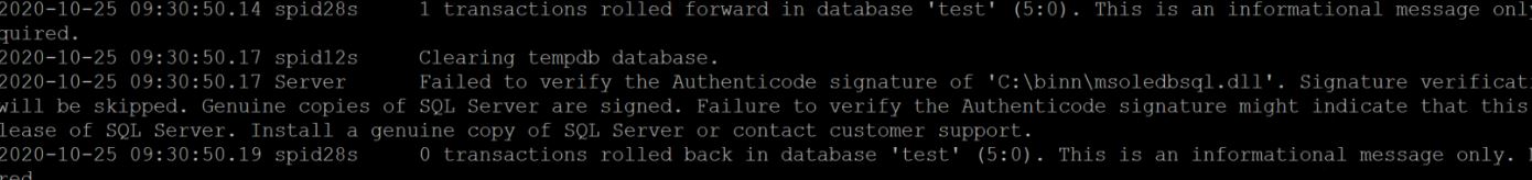 Strange Sql Server Startup Message On Linux Microsoft Qanda