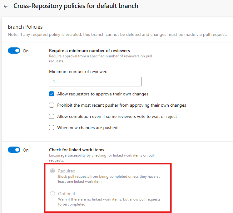 Removing branch policy for one particular repo - Microsoft Q&A