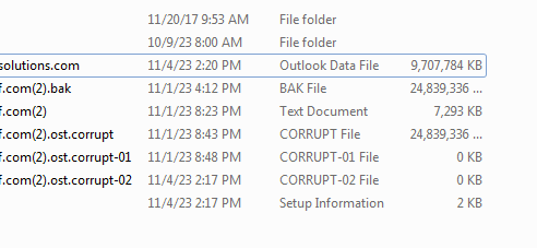 Corrupt OST File Recovery from BAK File - Microsoft Q&A