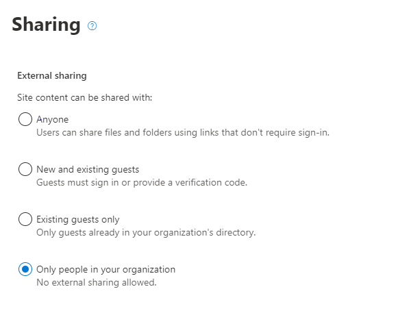 SharePoint sharing option disabled - Microsoft Q&A