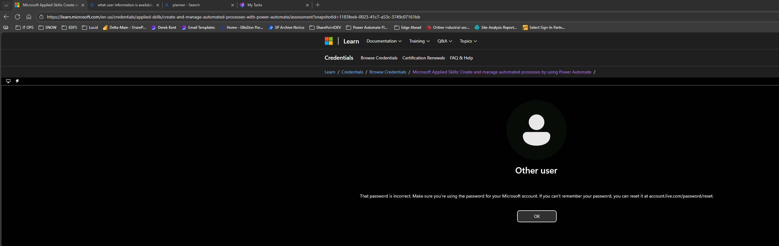 MS Learning Virtual Assessment tests do not allow me to login ...