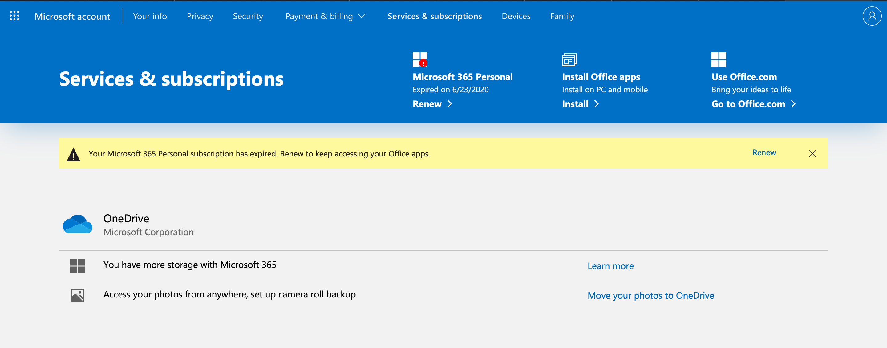 Office 365 subscription shown as inactive despite Apple subscription ...