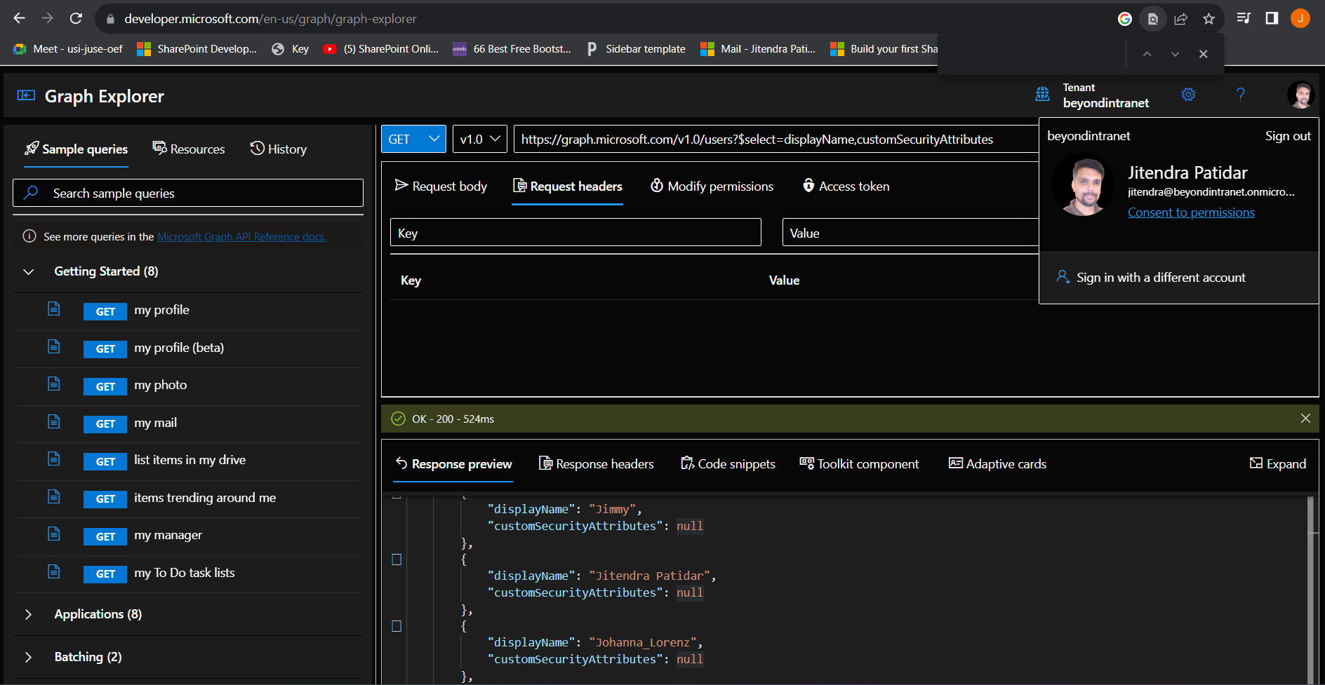 Not able to fetch Custom Security Value of Users from Entra Id - Microsoft Q&A