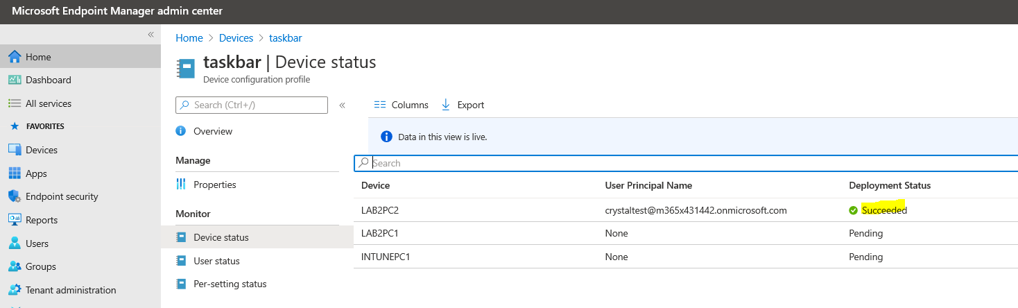 How to configure taskbar icons through endpoint manager - Microsoft Q&A