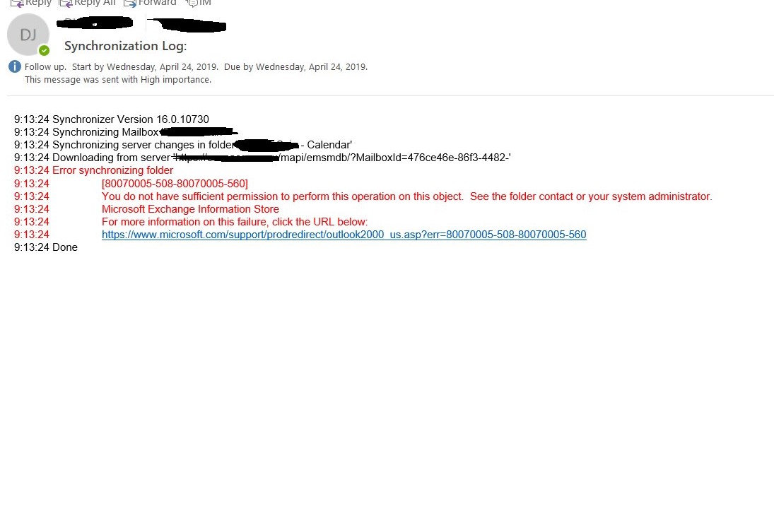 Synchronization Log - Microsoft Q&A