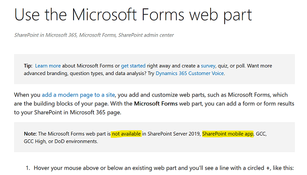 Can´t connect to Forms from Share Point mobile app - Microsoft Q&A