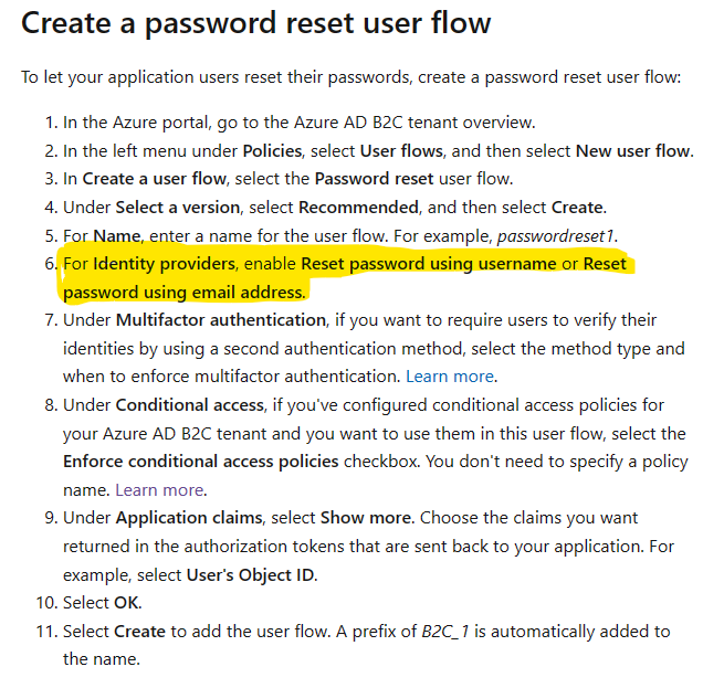 Azure B2C Forgot password with verification email with link, not OTP ...