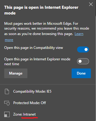 I am unable to toggle Compatibility View in Edge IE Mode - Microsoft Q&A