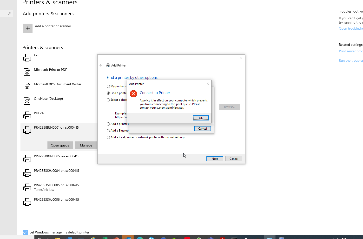 We can't install a shared USB printer - Microsoft Q&A