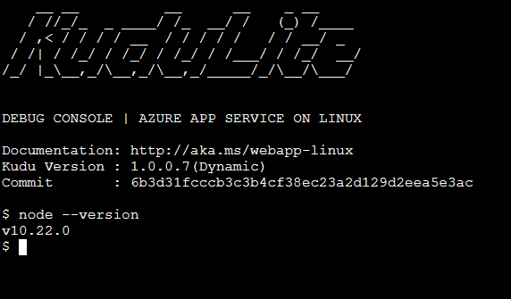 Node.js 14 LTS (preview) results in v10.22.0 in App Service - Microsoft Q&A