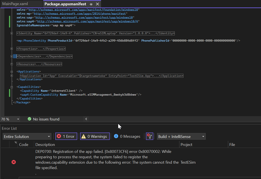 ESim class usage and instantiation - Microsoft Q&A