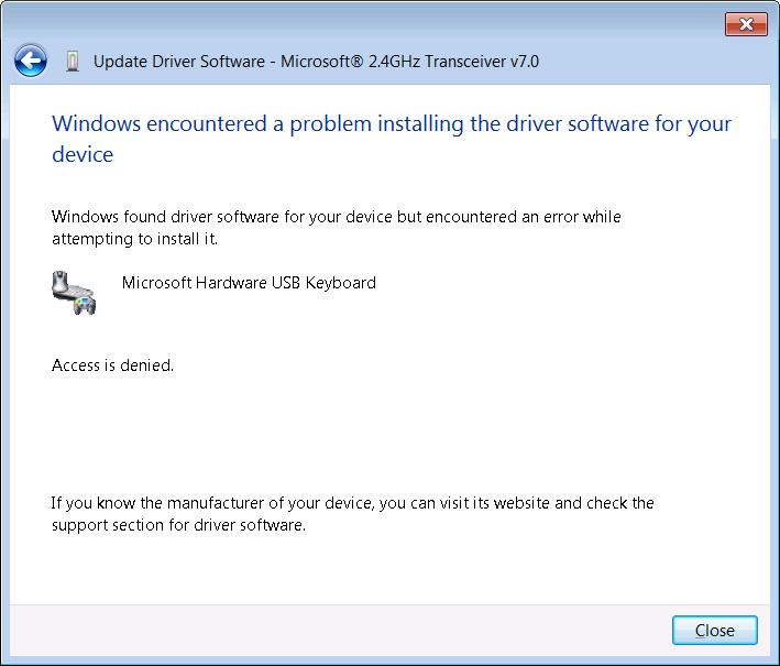 Microsoft 2.4GHz Transceiver v7.0 Microsoft Hardware USB Keyboard ...