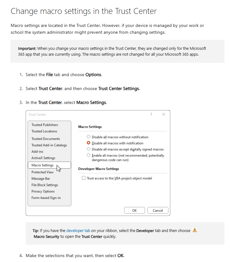 enable macros for all files - Microsoft Q&A