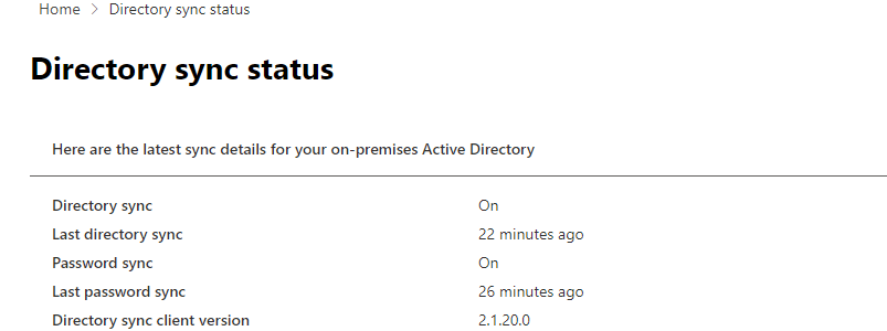 Password hash sync not running as expected - Microsoft Q&A
