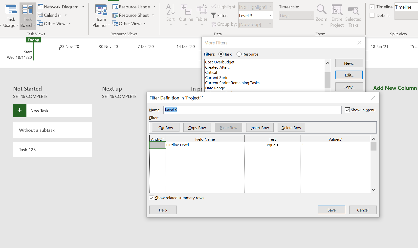 MS Project Task Board - Microsoft Q&A