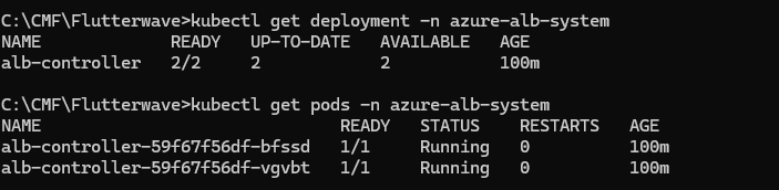 After installation of ALB controller as part of Application Gateway for Containers, alb ...