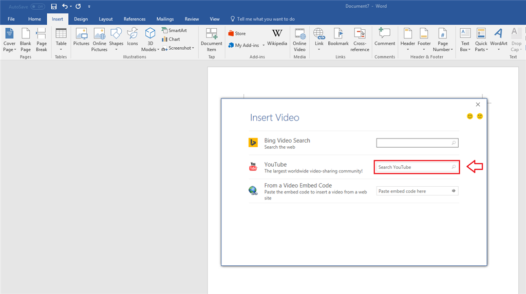 Inserting online video/media button in Word - Microsoft Q&A