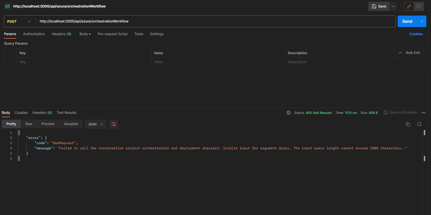 How can I increase the number of characters on the API with the orchestation workflow or CLU ...