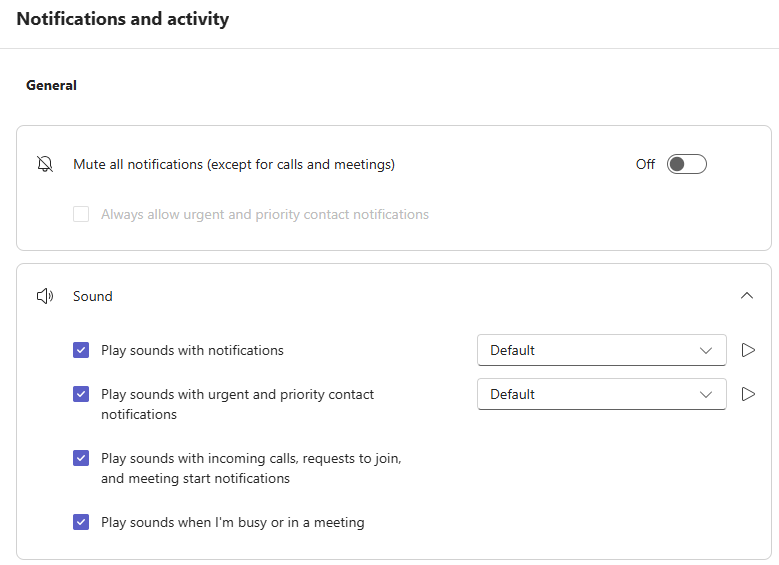 Teams Chat Notification - Sound Only? - Microsoft Q&A