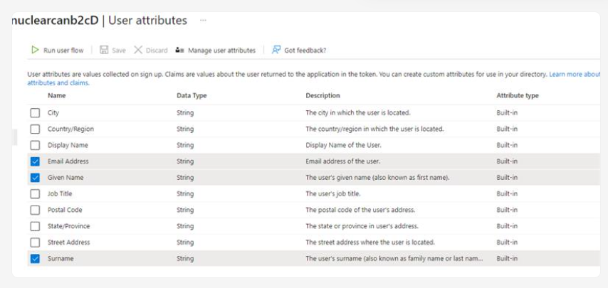 Azure B2C claims such as UPN, Surname and GIvenName not returned ...