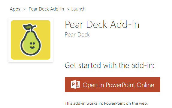 How to get the add in Pear Deck? - Microsoft Q&A