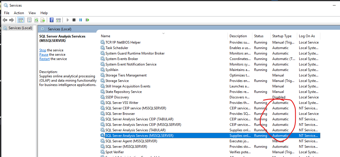 analysis service opening question - Microsoft Q&A