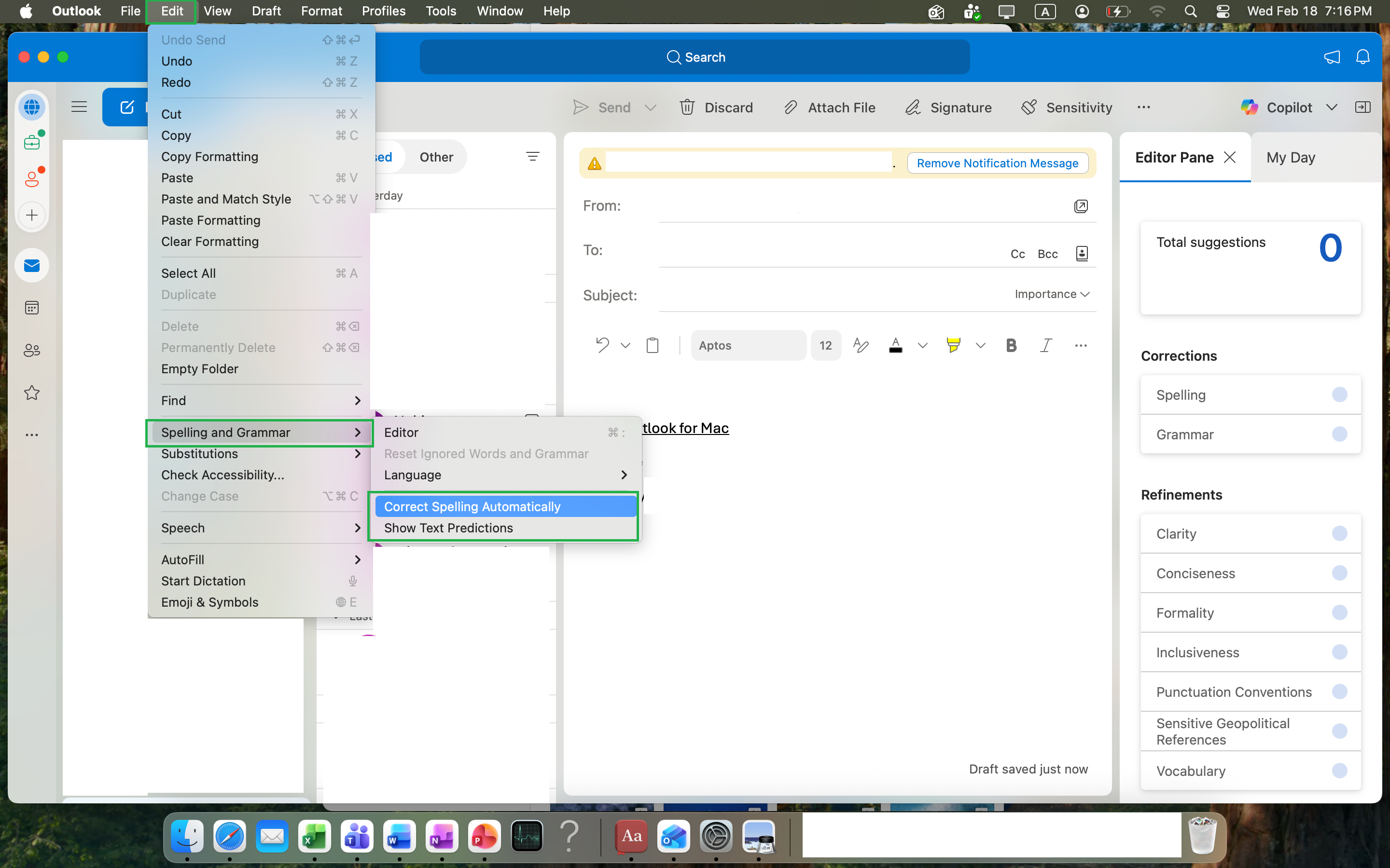 Turn off predictive text in Outlook - Microsoft Q&A