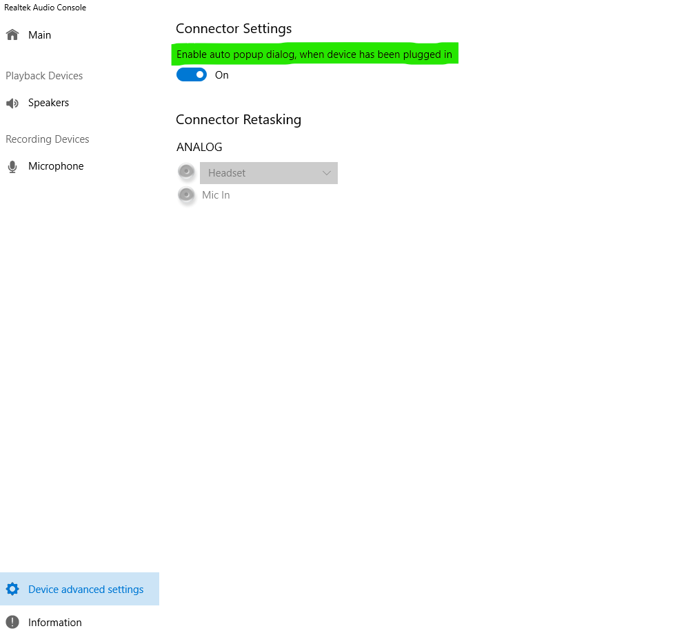 My pc auto disabled the "which device did you plug in" pop up and i ...