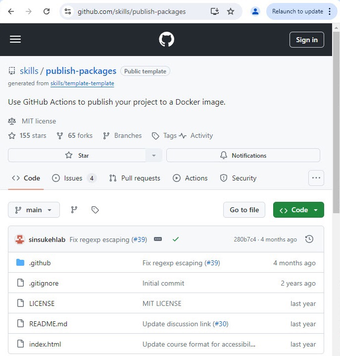 Broken link to exercise | Github Actions Learn Path - Microsoft Q&A