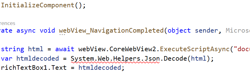 How to: Inject CoreWebView2.ExecuteScriptAsync ? - Microsoft Q&A
