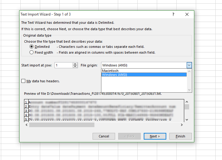 Only two file origin options in Excel import wizard - Microsoft Q&A