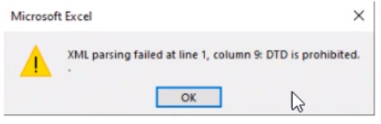 Error Xml Parsing Failed At Line 1 Column 9 Dtd Is Prohibited Ssas Cube Is Not Accessible
