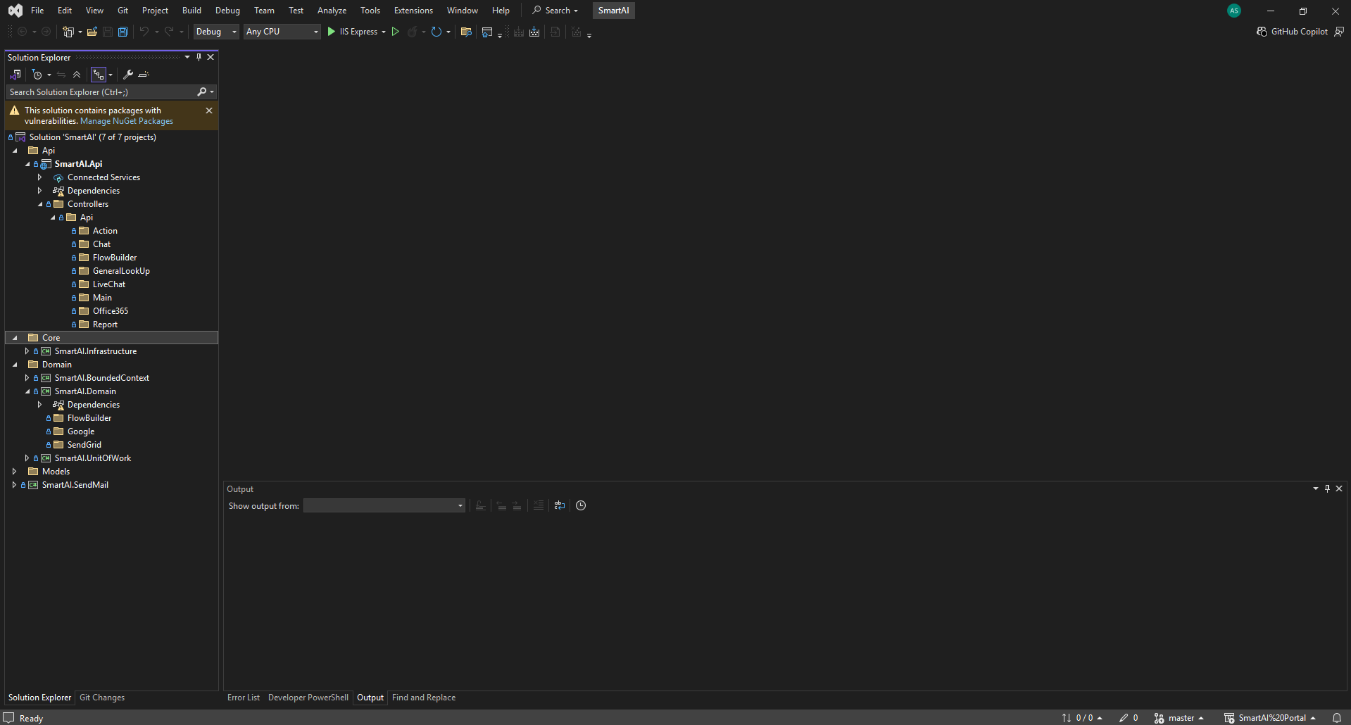 Visual Studio shows empty folders for Azure DevOps .NET repo, while ...