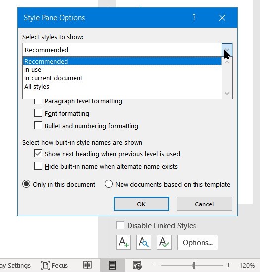 Word styles pane in Windows 10 Enterprise - Microsoft Q&A