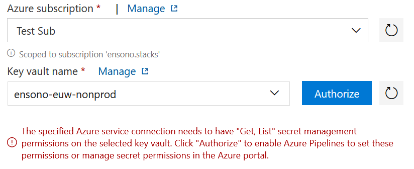 How Do I To Set Permissions On Azure Key Vault For An Azure Devops Variable Group To Recognise