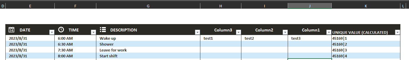 Excel Daily Work Schedule Template: Adding multiple description columns ...