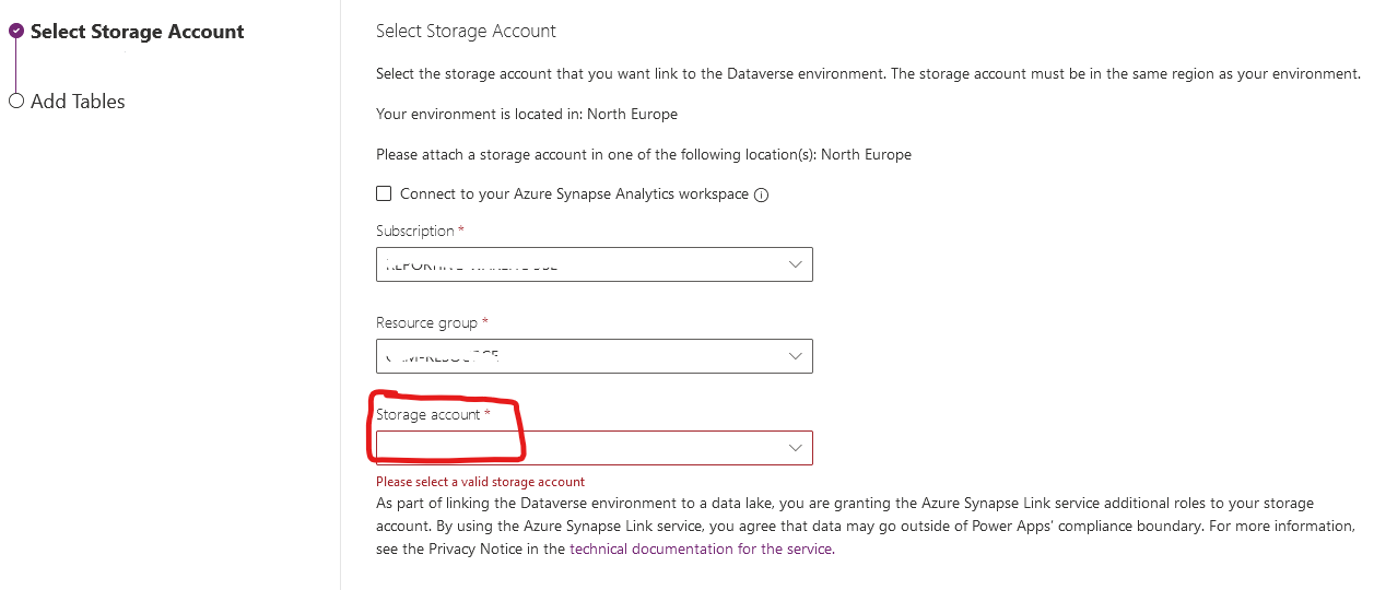 The Synapse Link Workspace I Created Isn T Showing When Creating A New Link In Dataverse