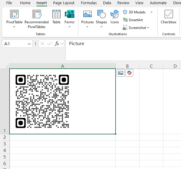 How do I put a QR Code image into an Excel Spreadsheet cell? - Microsoft Q&A