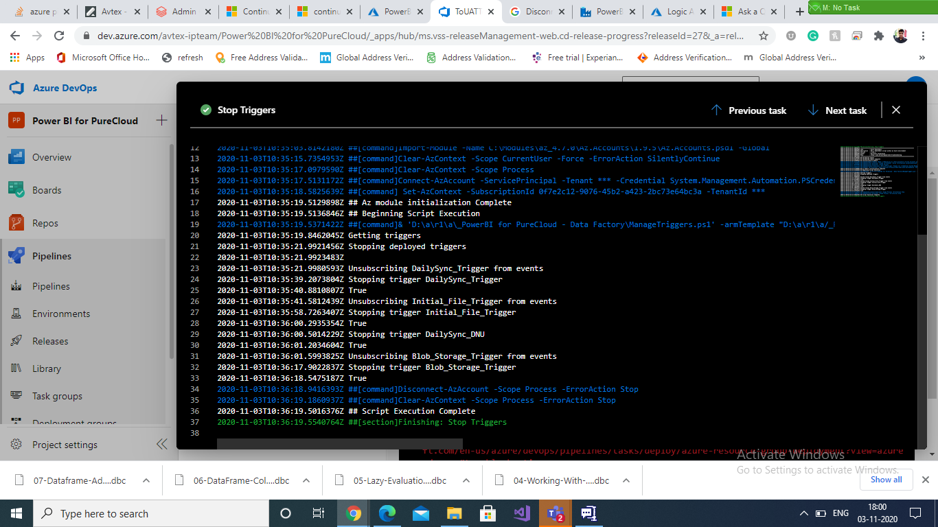 Power Shell Script Give Errors While Stopping Triggers At Azure Data Factory Microsoft Qanda