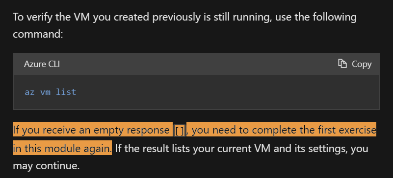 "Run the following to print your VM's IP address to the console" this ...
