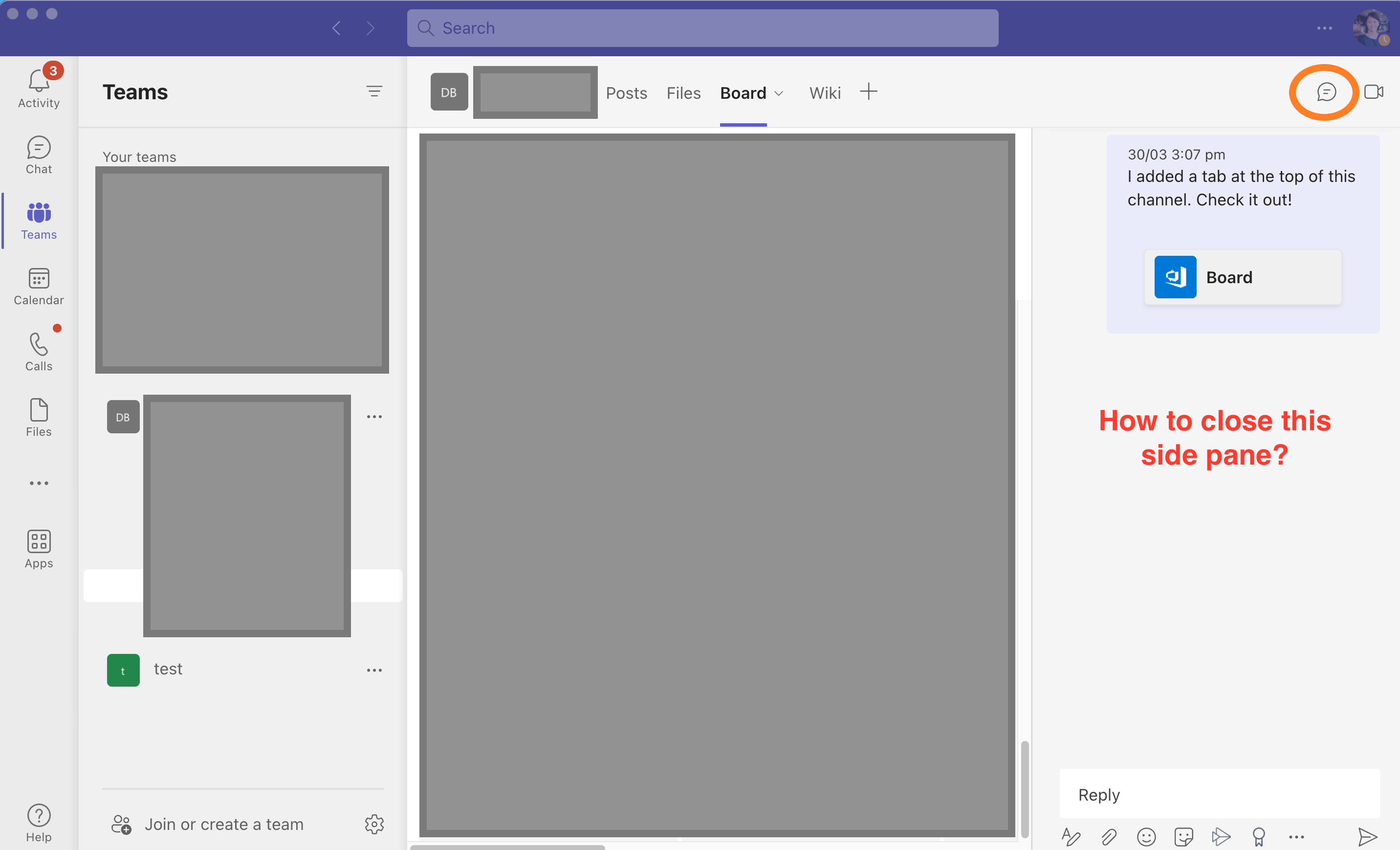 How to hide right chat sidebar in MS Teams when on Teams section ...