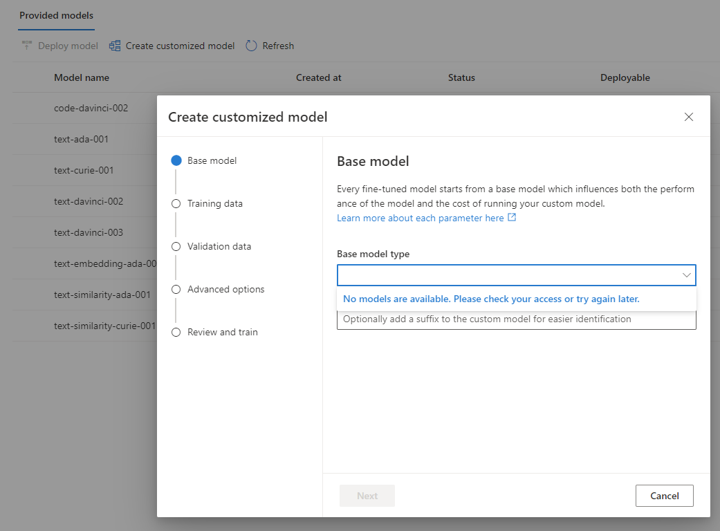Unable to fine-tune OpenAI model - Microsoft Q&A Unable to fine-tune OpenAI model - Microsoft Q&A